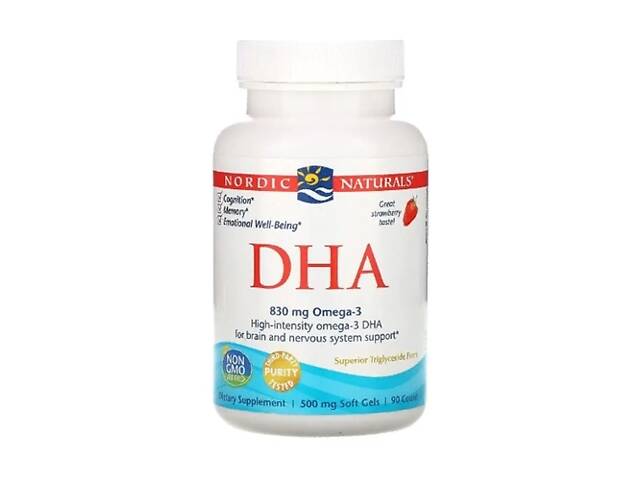 Омега 3 Nordic Naturals DHA 90 Soft Gels Great Strawberry taste - Omega 3 жирні кислоти для ...