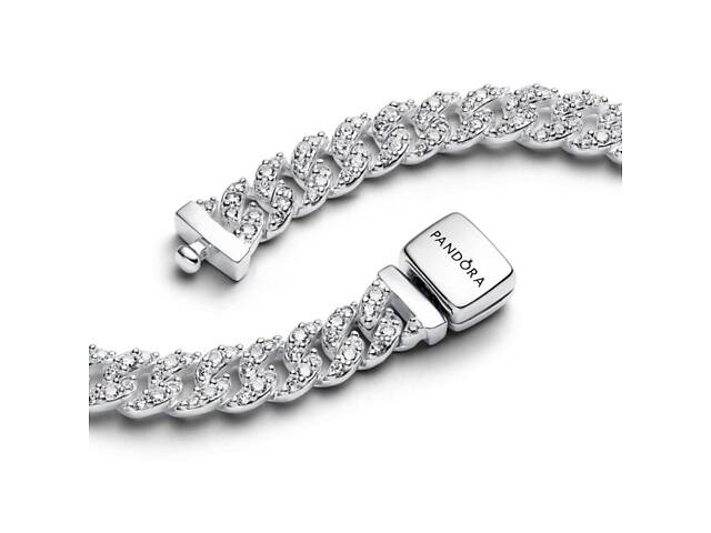 Срібний намисто Pandora (Супер шоп) 'Кубинське плетіння з паве ...