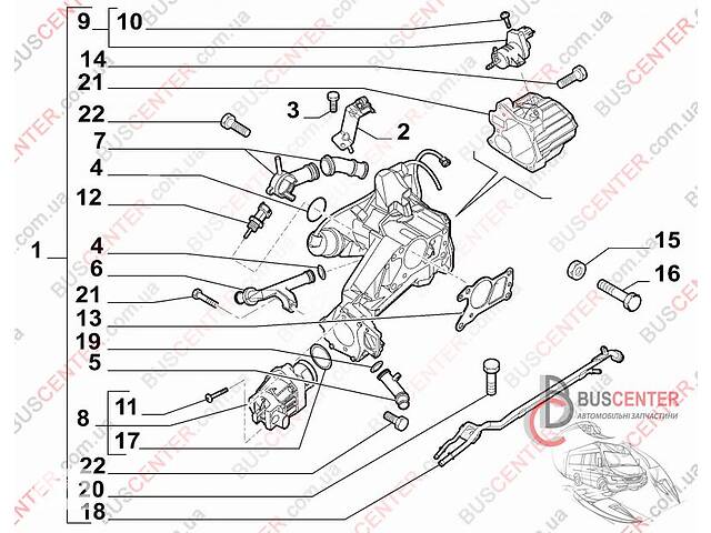Корпус клапана EGR (кронштейн, опора) Fiat Doblo (2009-……) 55222433 ...
