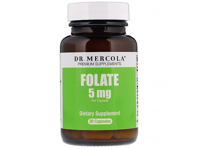 Фолат Folate Dr. Mercola 5 мг 30 капсул (30749) - Аминокислоты для ...