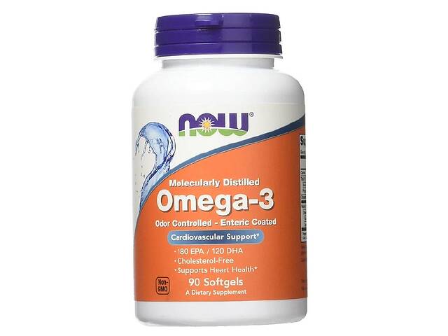 Омега 3 NOW Foods Omega-3 Molecularly Distilled Softgels 90 Softgels ...